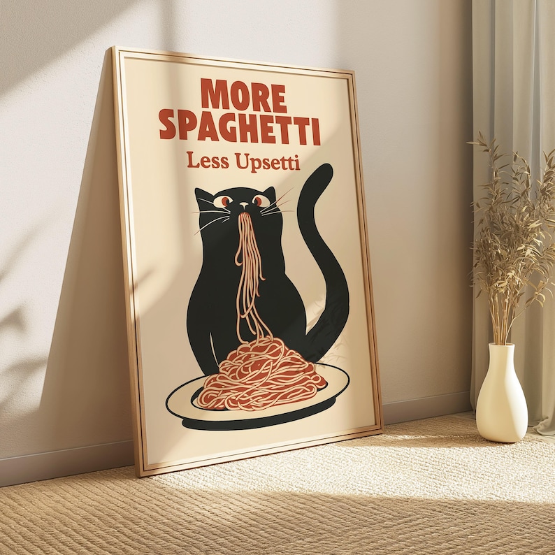 Digitale download zwarte kat, meer spaghetti minder overstuur kunst aan ...