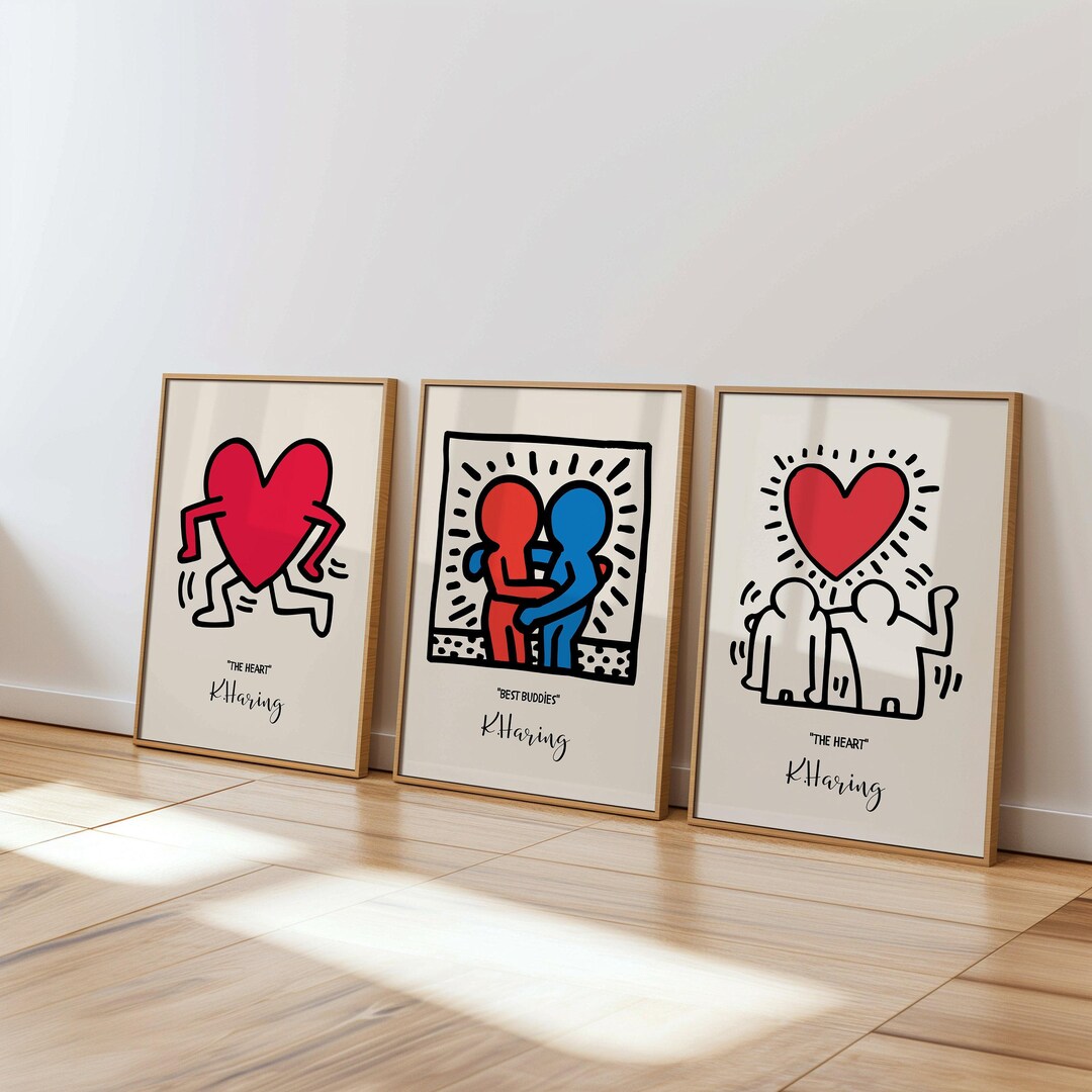 Keith Haring Poster Set, Untitled Earth Day, Flower, Crack Down, Iconic ...