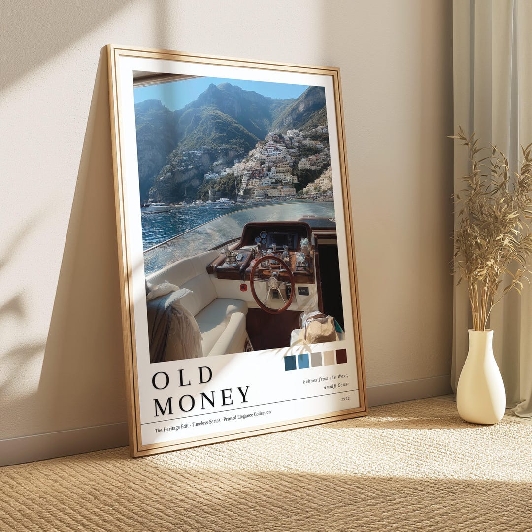 Amalfi Coast Old Money Print, Yacht Sailing Wallpaper, Luxury Aesthetic ...