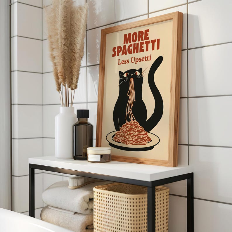 Digitale download zwarte kat, meer spaghetti minder overstuur kunst aan ...