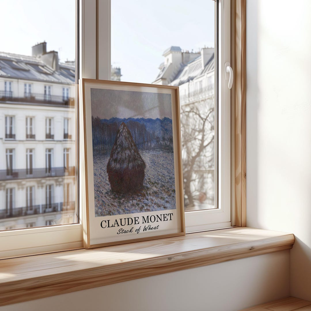 Claude Monet Stack of Wheat Poster, Impressionist Landscape Wall Art ...