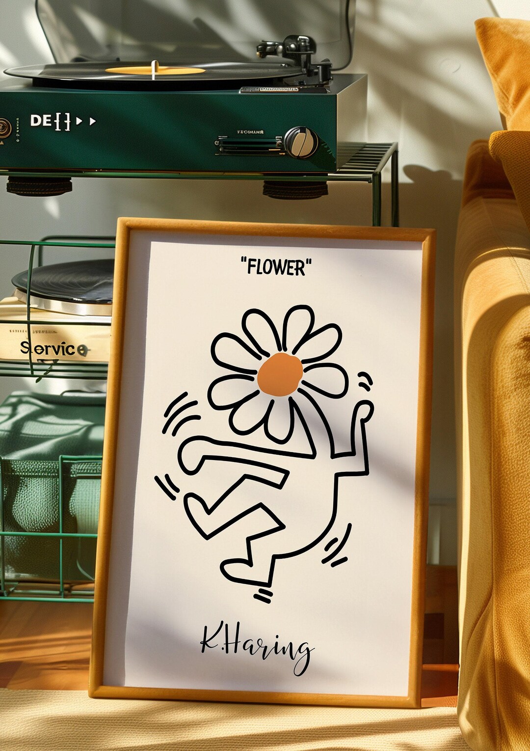 Keith Haring Flower Poster, Iconic 1980s Street Art, Pop Art Wall Print ...