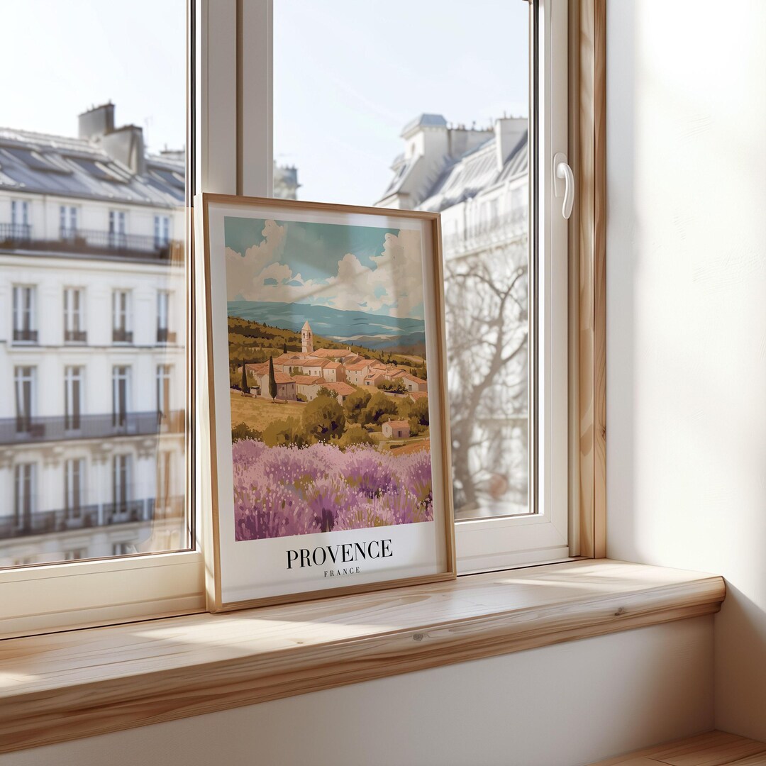 Provence France Poster, Lavender Fields Art Print, French Countryside ...