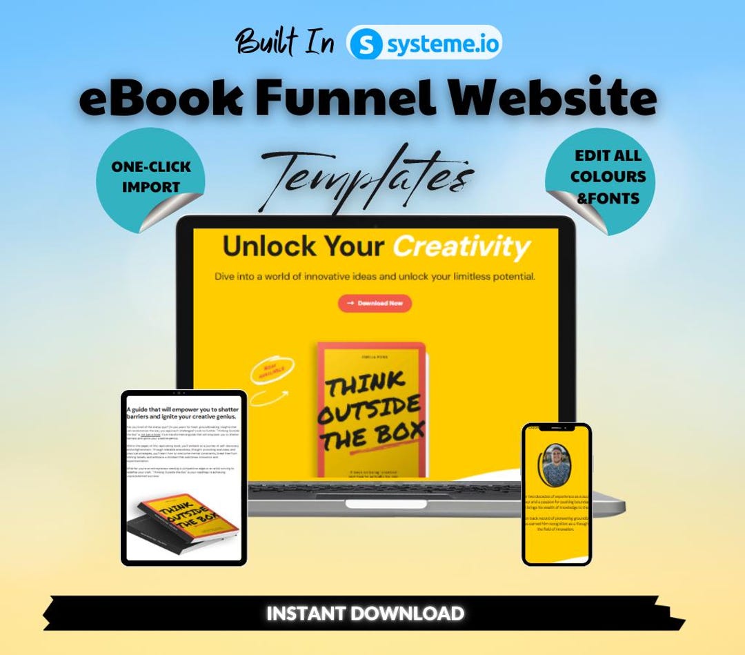 E-book Funnel Systeme.io Website Template High-converting Sales Funnel ...