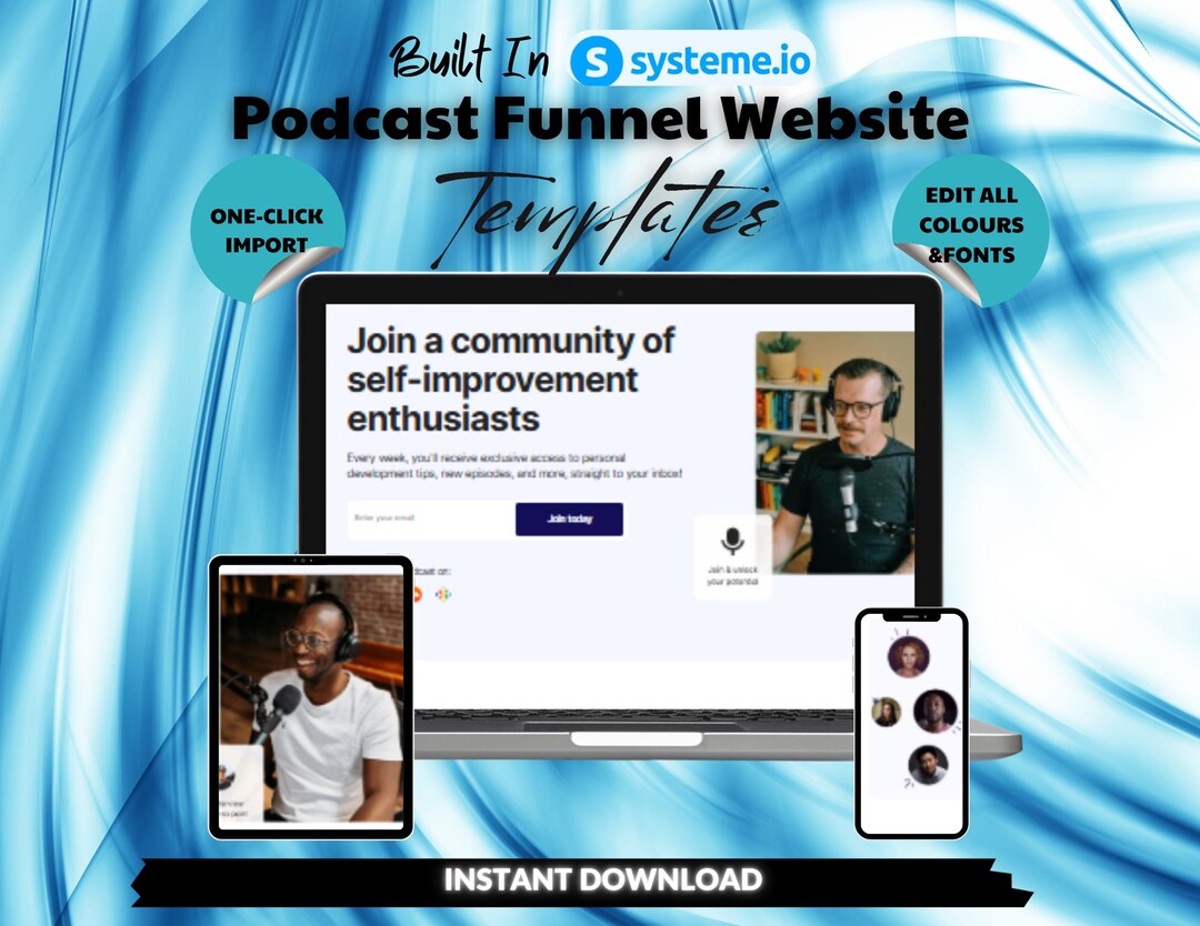 Systeme.io Podcast Funnel Website Template Sell Courses, Products ...