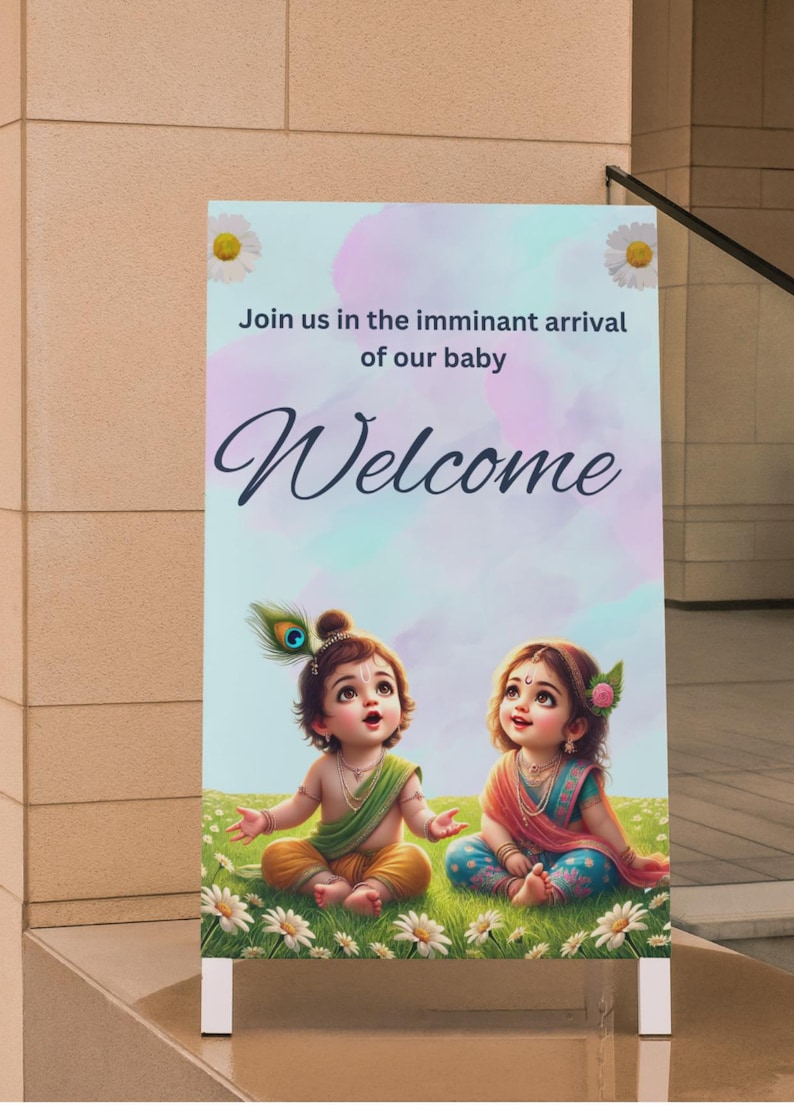 Radha Krishna Baby Shower Gender Reveal Invitation (digital) - Etsy