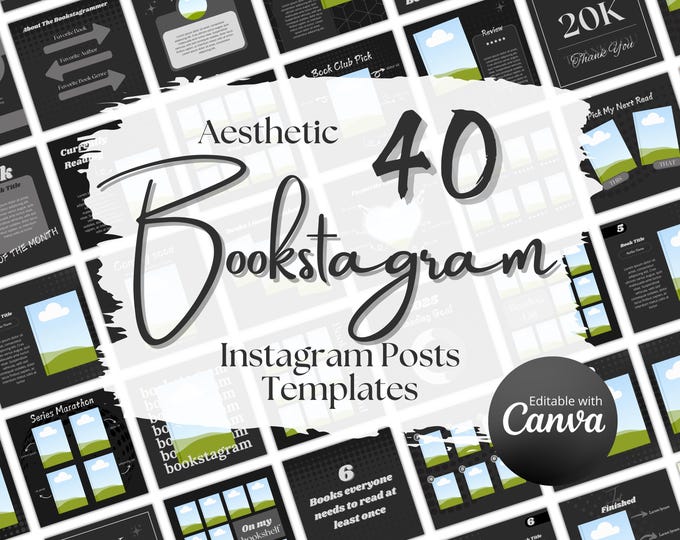 Book Instagram Bookstagram Template Canva Bookish Instagram Book Trope ...