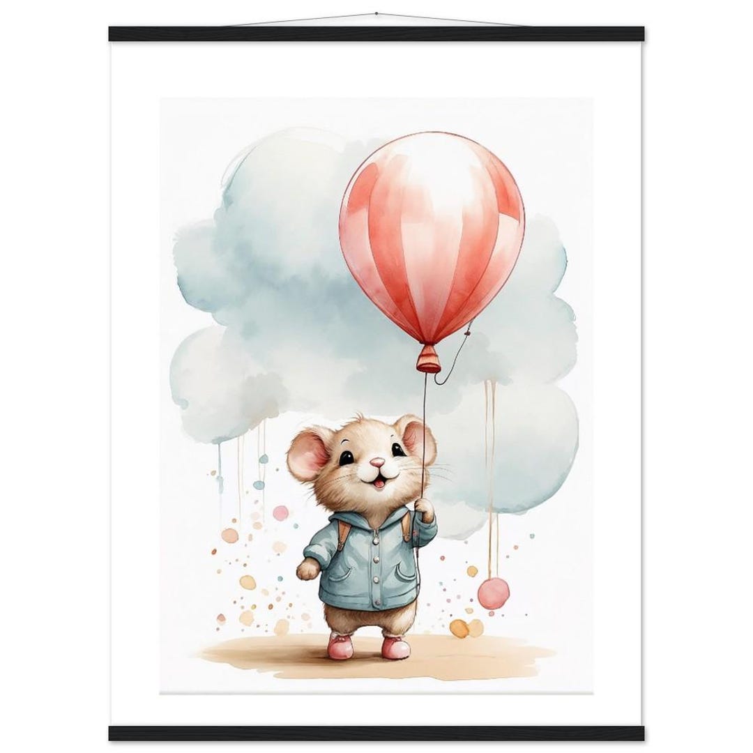 An Adorable Chibi Baby Whimsical Mouse Artwork Premium Matte Paper ...
