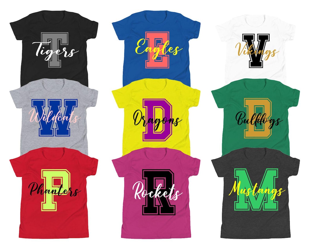 Personalised Football Team T-shirt / Name Initials Tshirt / Custom ...