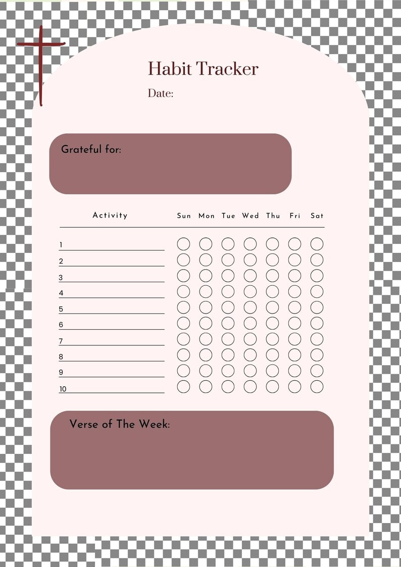 Printable Christian Habit Tracker - Etsy