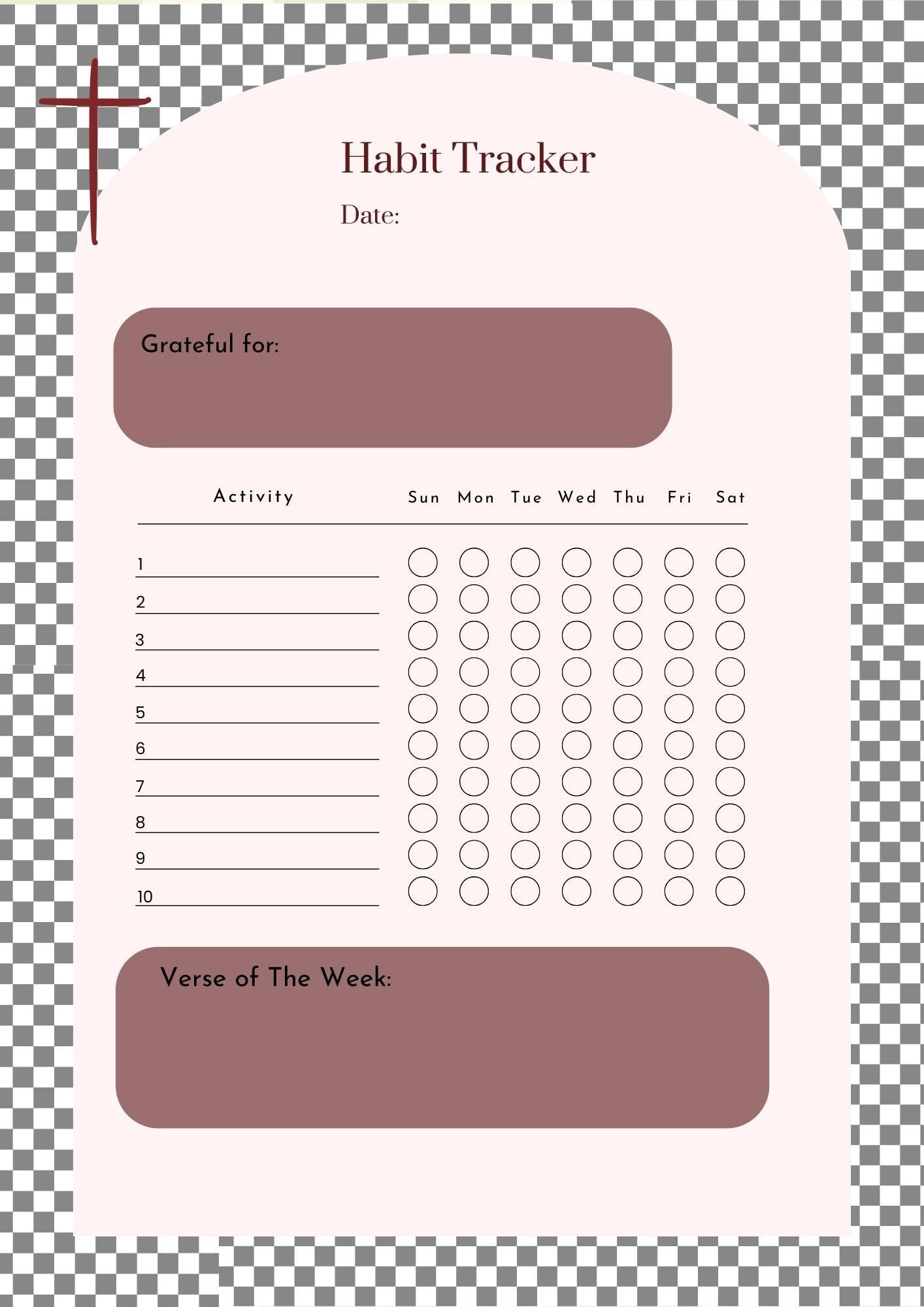 Printable Christian Habit Tracker - Etsy