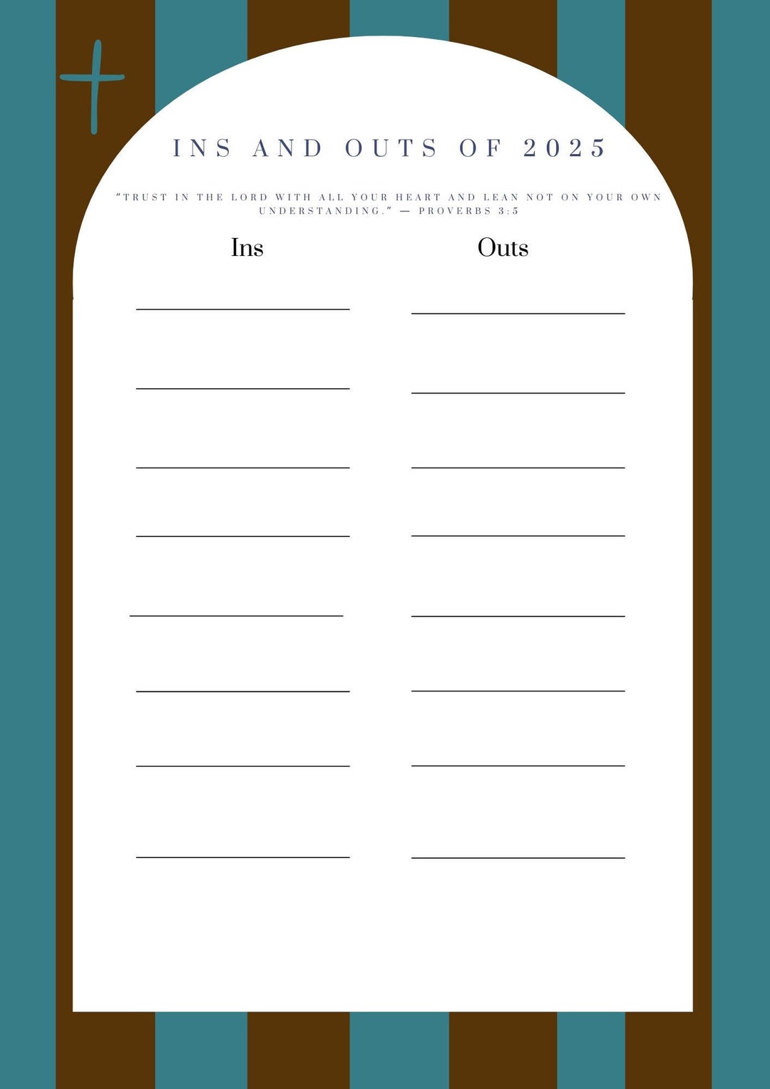 Printable Ins and Outs List for 2025 - Etsy