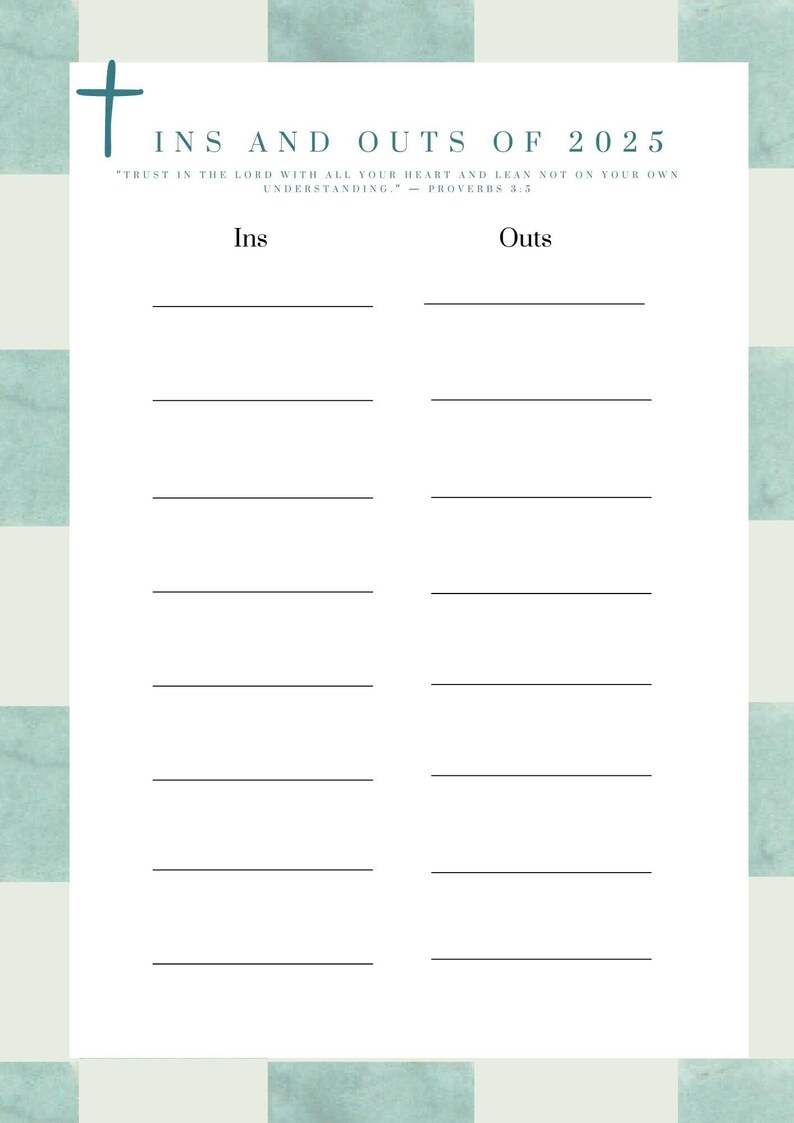 Printable Ins and Outs 2025 - Etsy