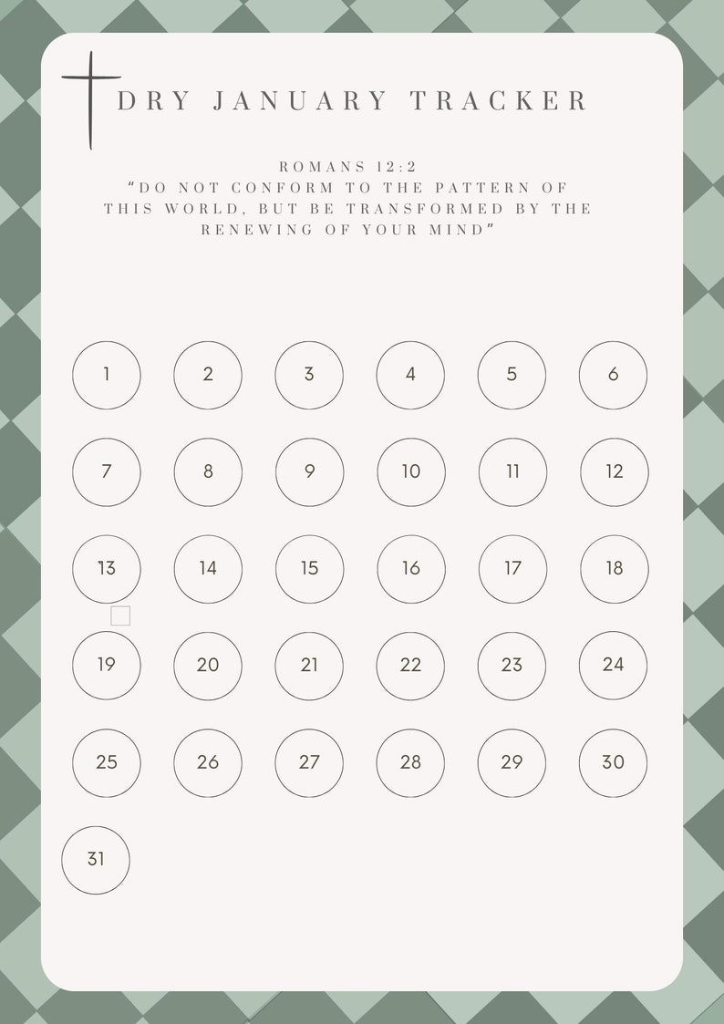 2025 Dry January Tracker - Etsy