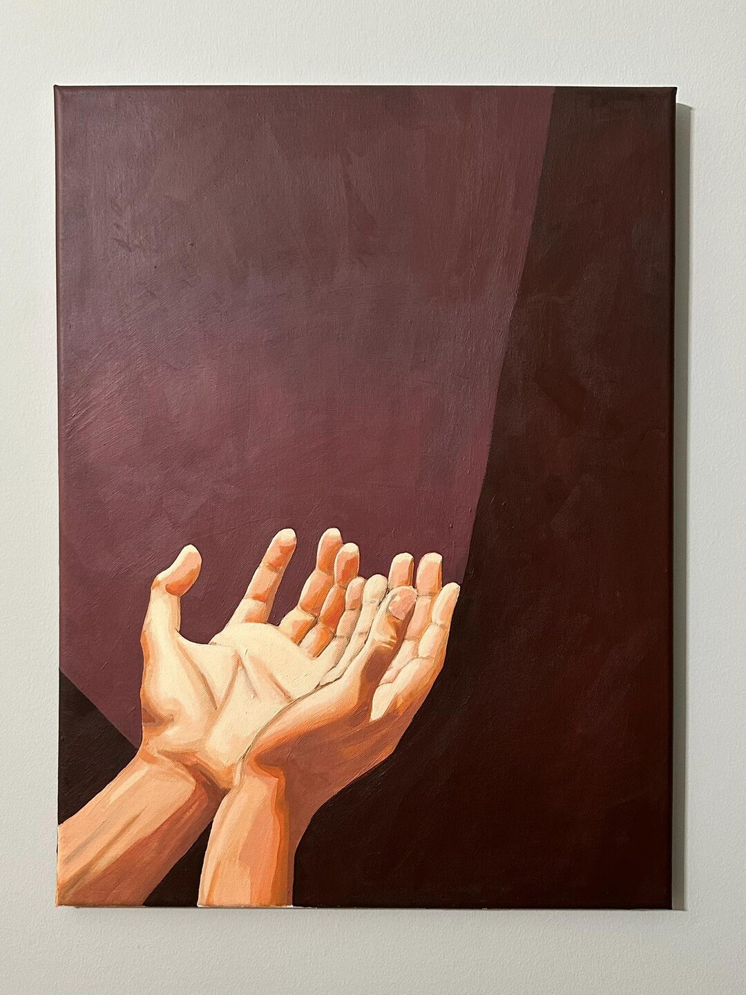 Praying, Handpainted Painting, Artpiece Artwork Wall Art 18x24 Inches ...
