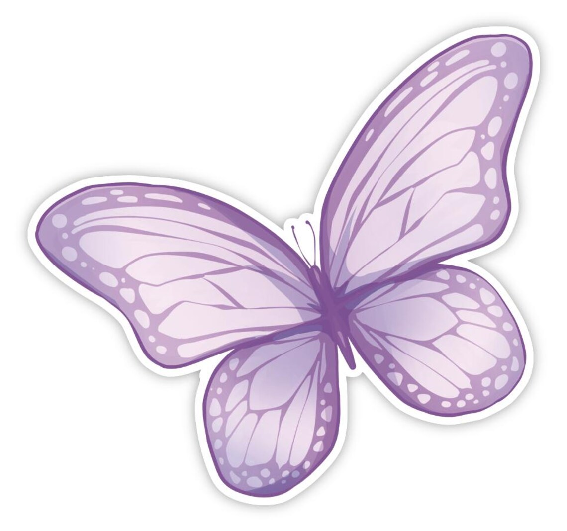 Purple Butterfly Sticker | Waterproof Sticker | 3 in Sticker | Die Cut ...