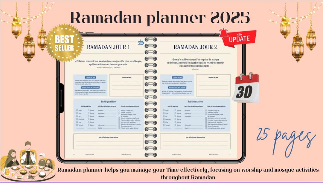 Agenda Du Ramadan 2025, Agenda Numérique 30 Jours Pour Musulmans, Des ...