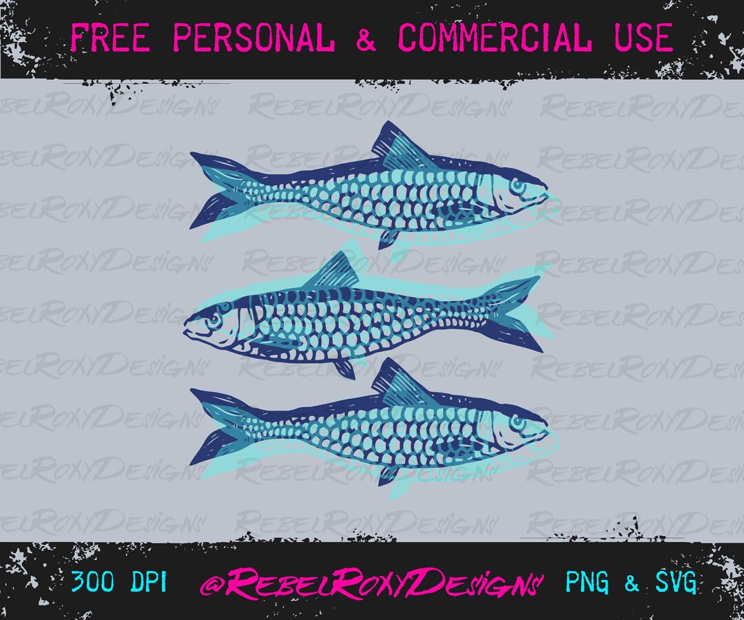 Stacked Sardines - Beachy Fish Design - SVG & PNG Digital Download - Etsy