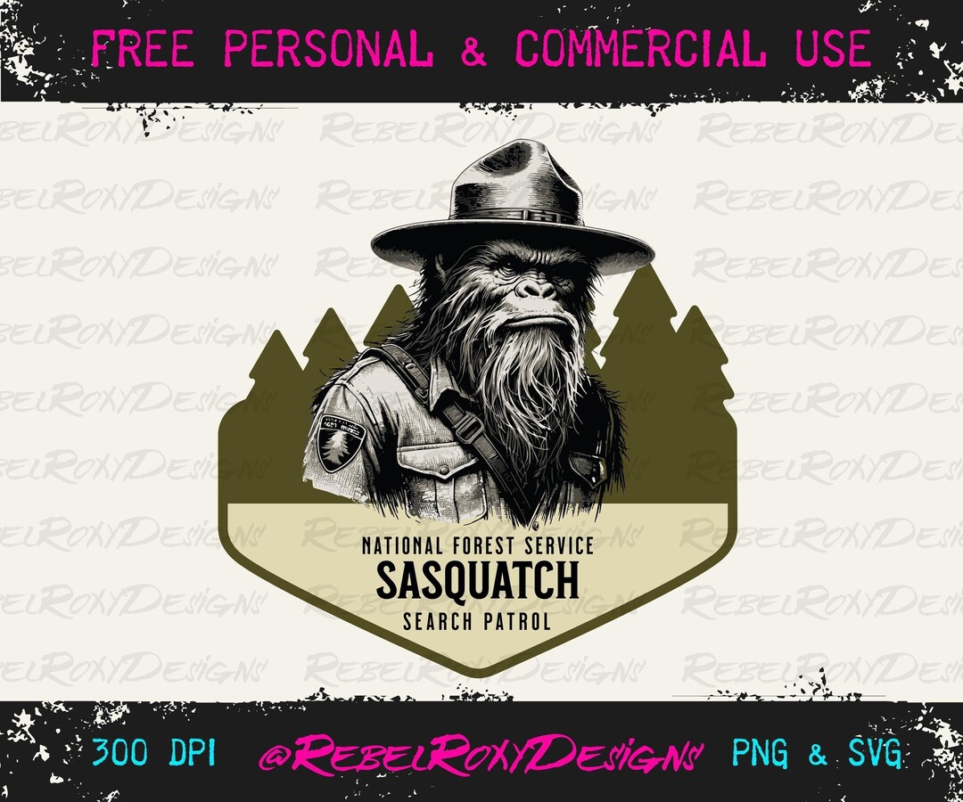 National Forest Service Sasquatch Search Patrol - Bigfoot Park Ranger - A Digital Download With ...