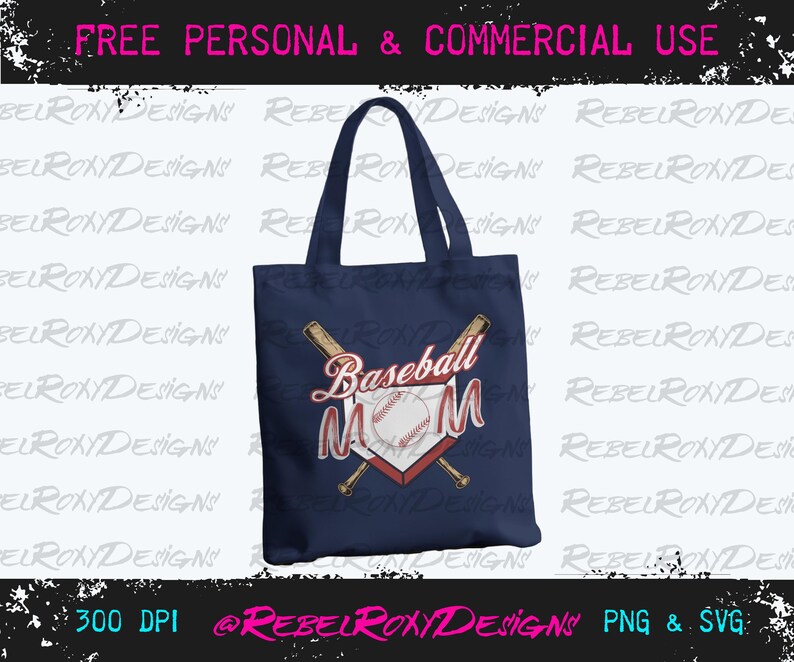 Baseball Mom - Bats, Base, Ball Design (PNG & SVG Digital Download) - Etsy