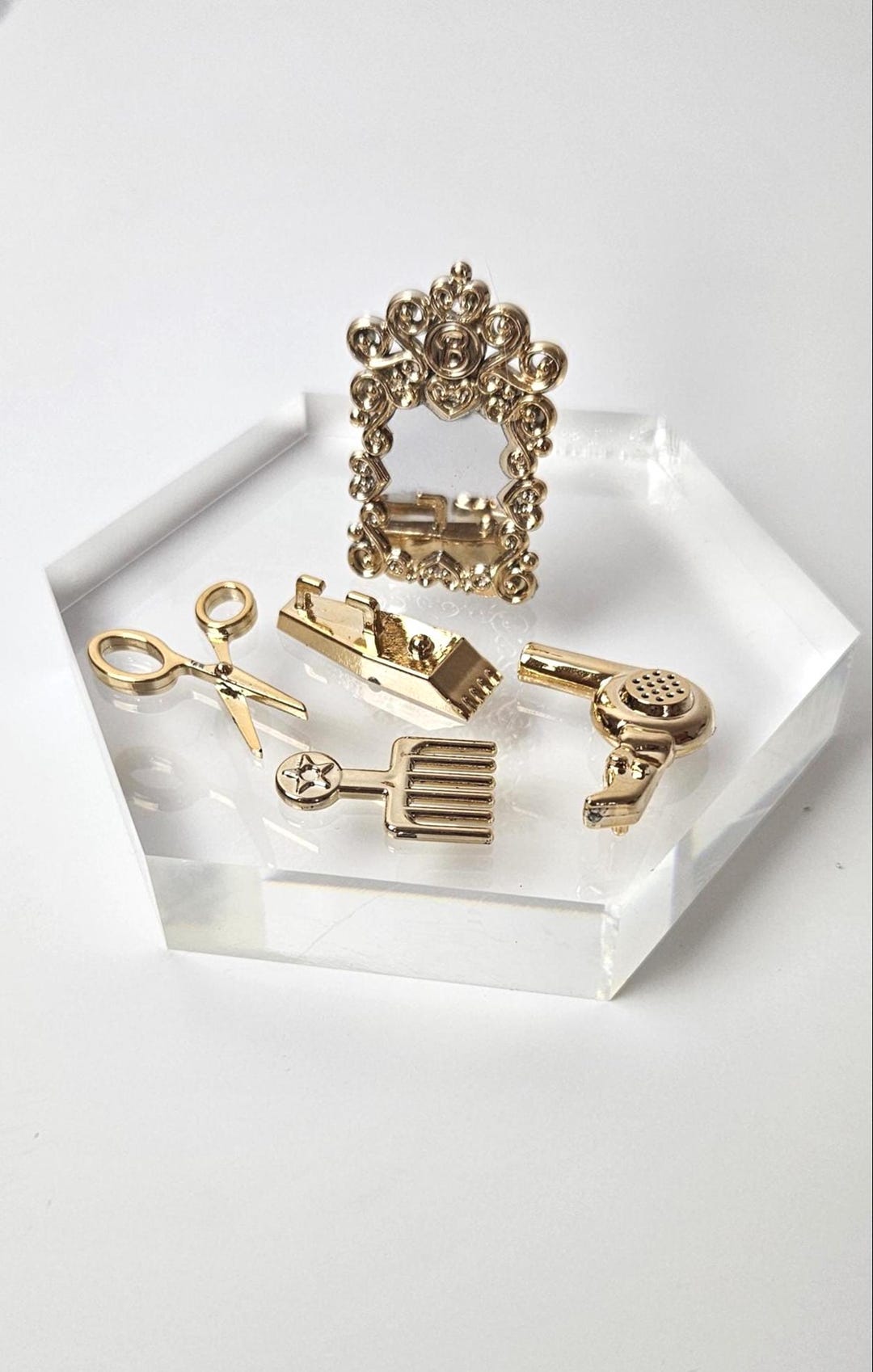 Vintage Barbie Accessory Set Gold – Hair Salon Accessories – Mirror ...