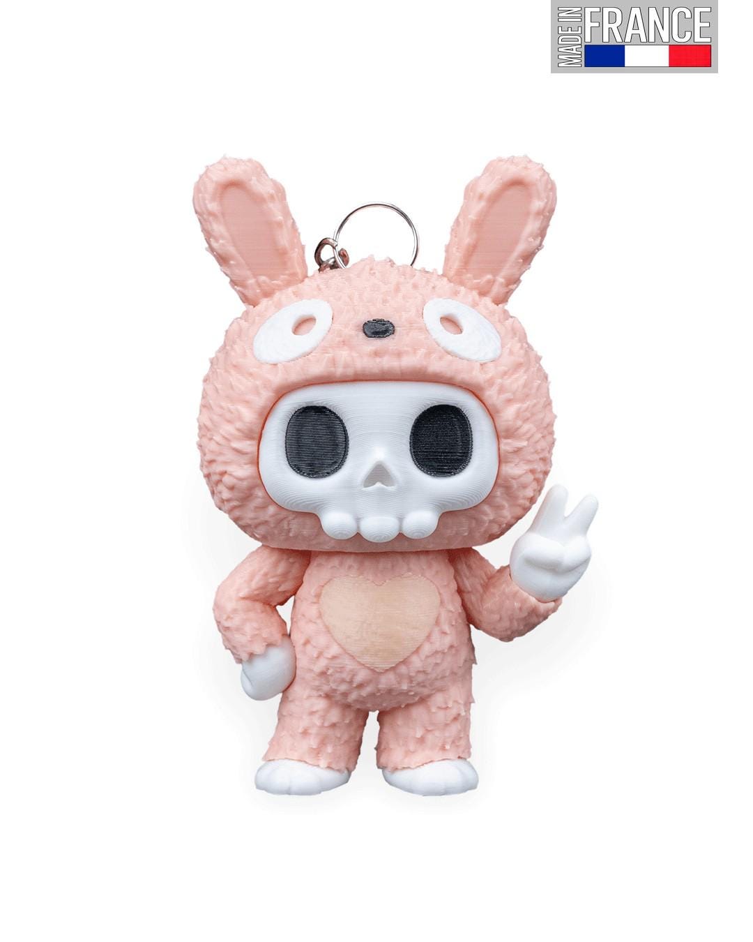 Tuff the Skubbies Rabbit - 3D Skeleton Rabbit Keychain - Kawaii ...