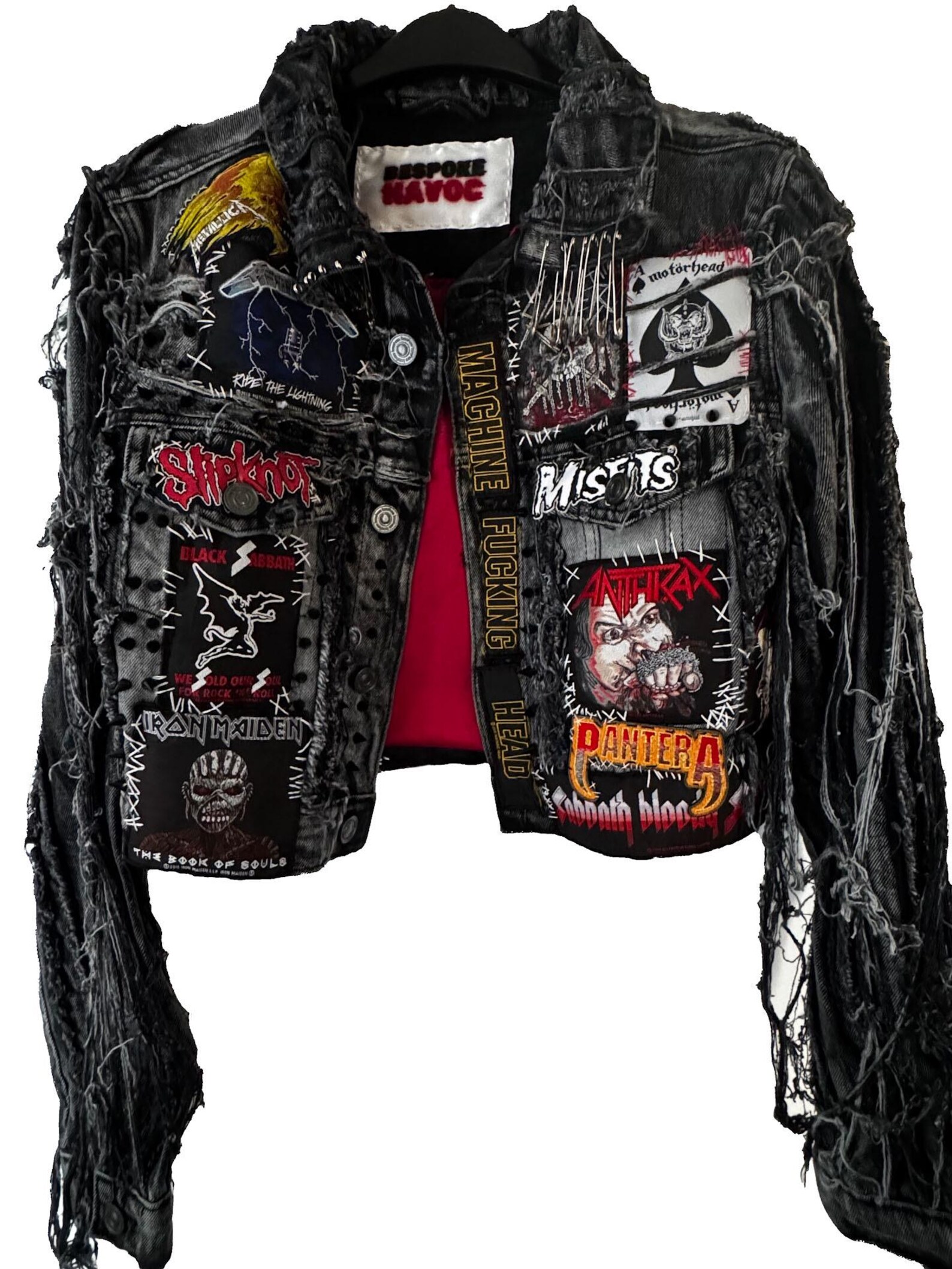 Custom Heavy Metal Patchwork Denim Jacket With Studs Handmade ...