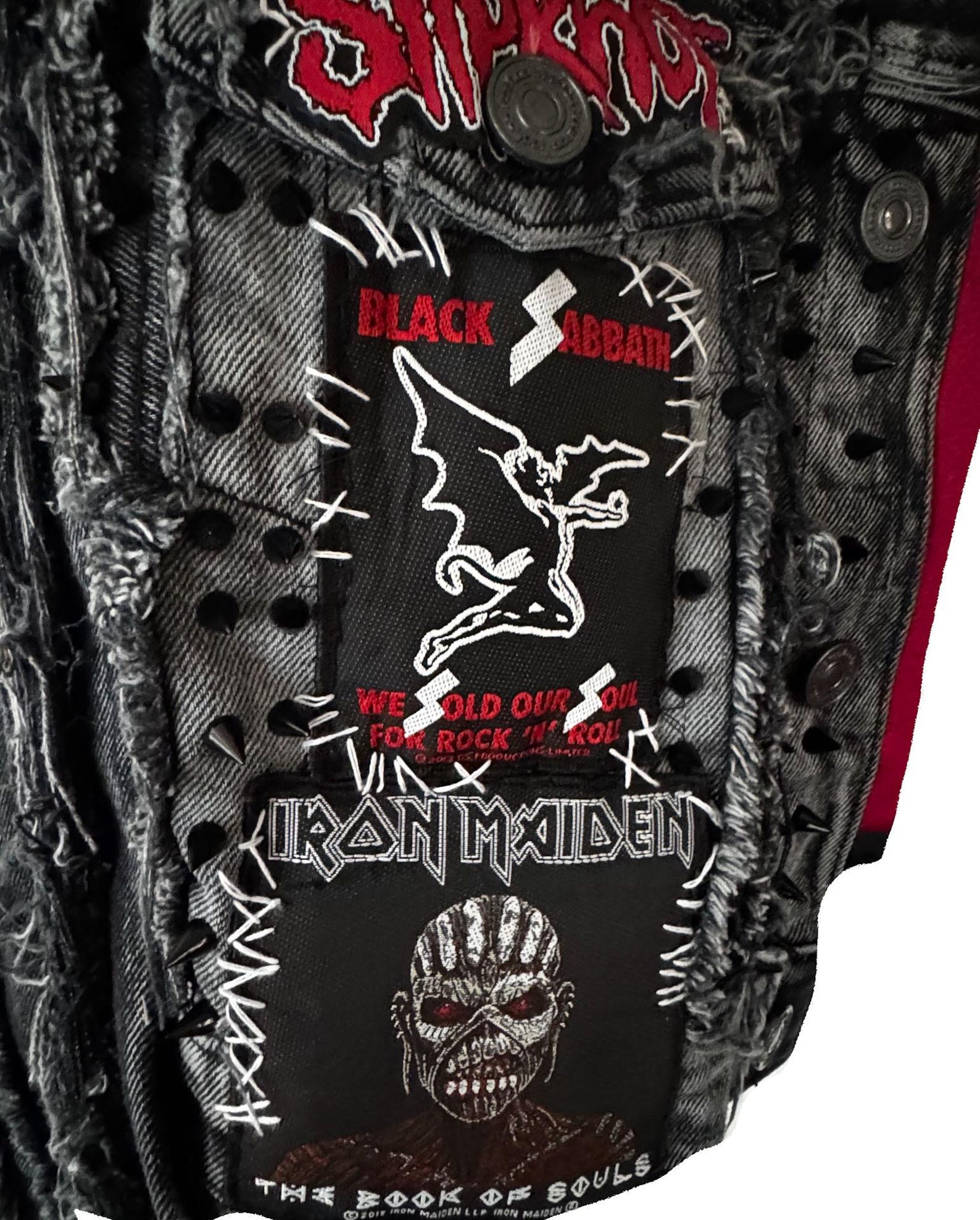 Custom Heavy Metal Patchwork Denim Jacket With Studs Handmade ...