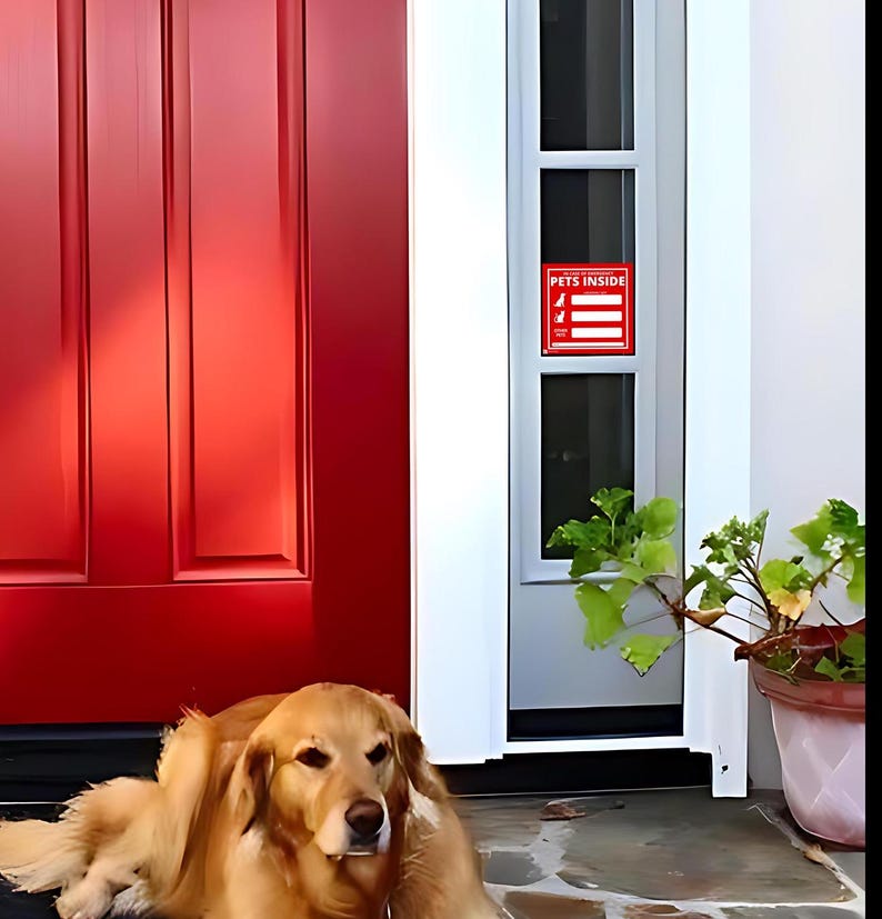 Pets Inside Static Cling – Emergency Pet Alert Window Decal + Wallet ...