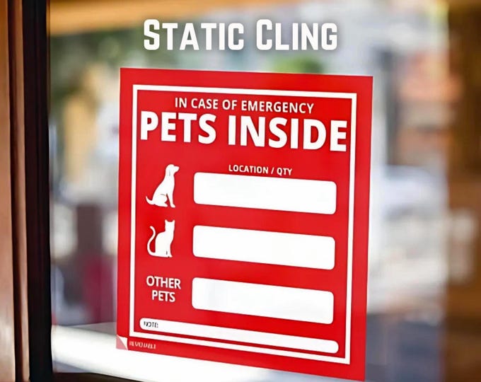 Pet Emergency Rescue Sticker, Save Our Pets, in Case of Emergency, Pet ...