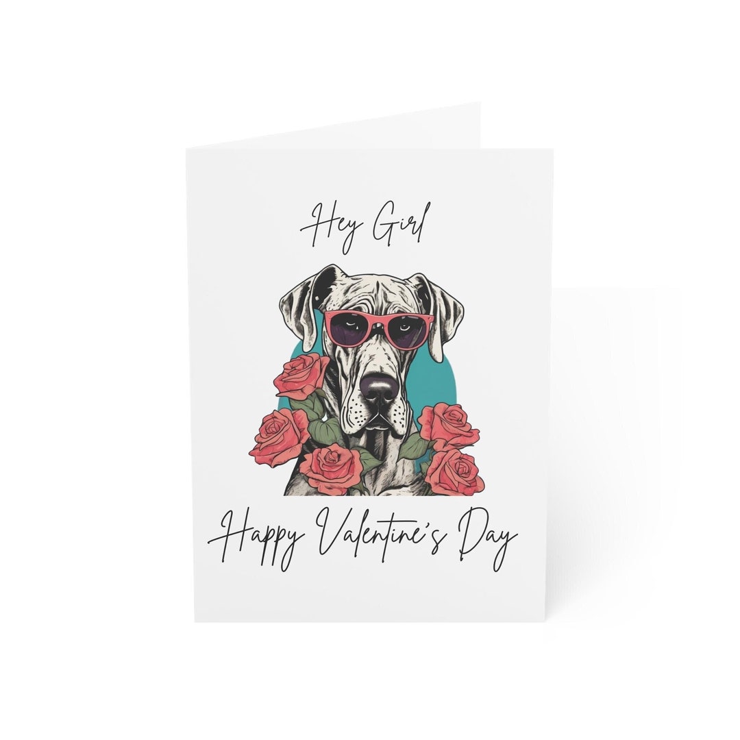 Printable Great Dane Valentine’s Day Card Printable Dog Card for ...