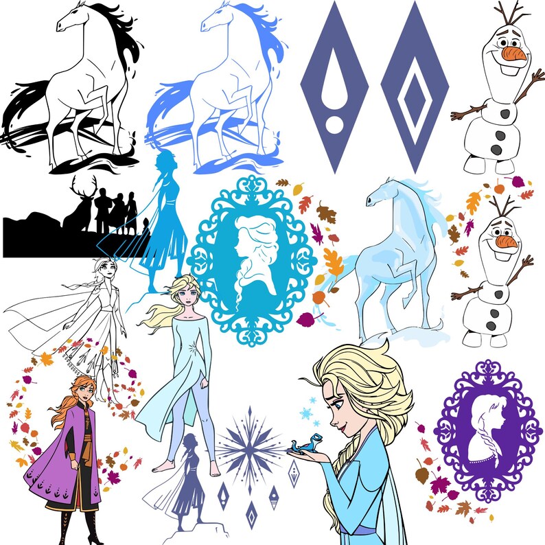 Frozen Svg Bundle, Anna Svg, Elsa Svg, Princess Svg, Olaf Svg, Frozen ...