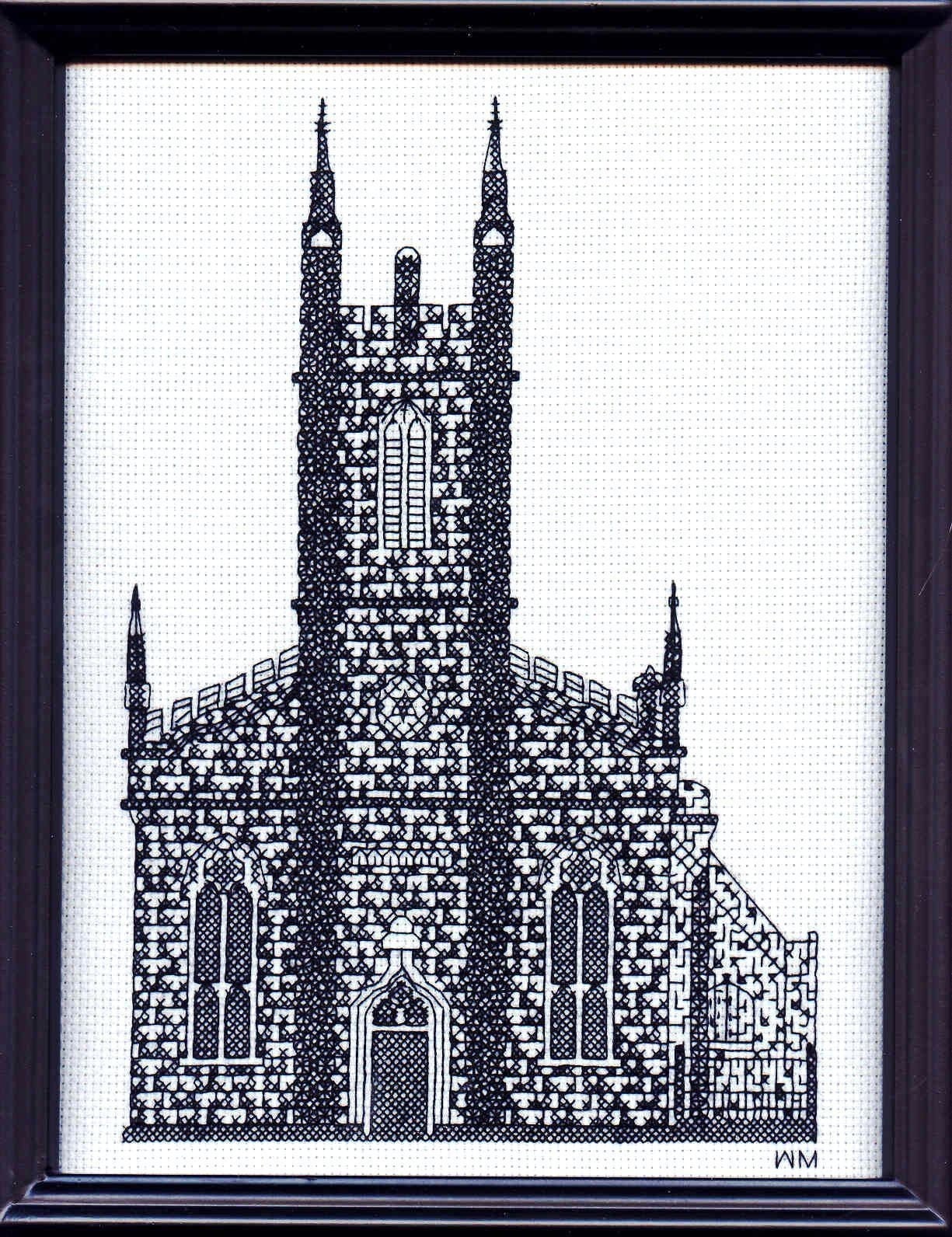 Blackwork/counted Cross Stitch Pattern for the Stone Church, Saint John ...