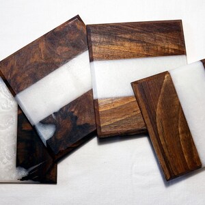 Handmade Walnut Coasters: Resin Inlay Drink Coasters, Set of 4 - Etsy