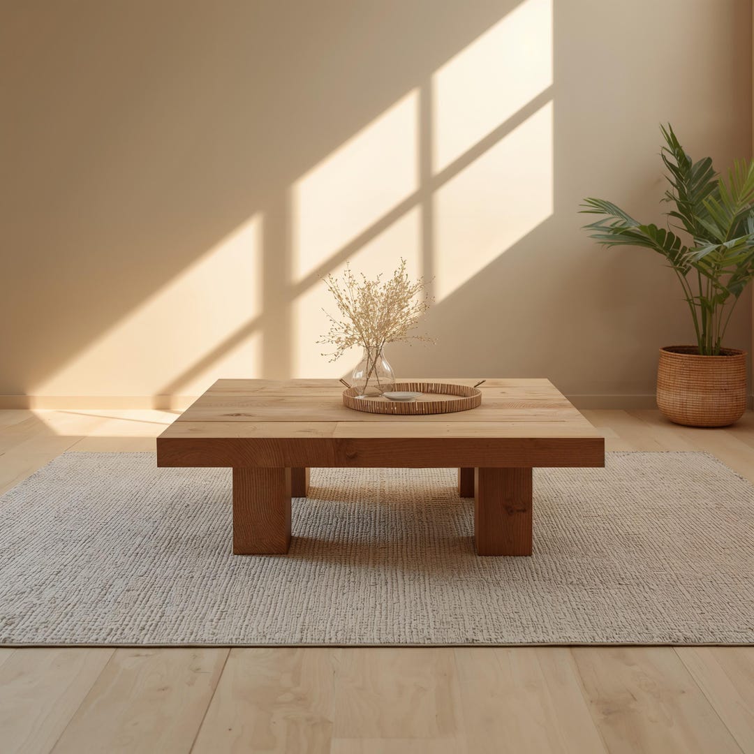 Reclaimed Wood Square Coffee Table: Rustic Modern Solid Pine - Etsy