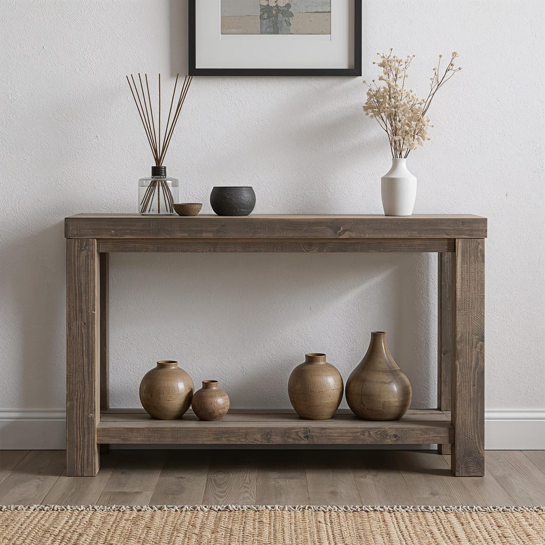 Handmade Reclaimed Pine Console Table: Rustic Modern Entryway Furniture ...
