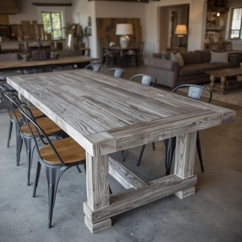 Reclaimed Wood Dining Table – Handmade Rustic Farmhouse Table With ...
