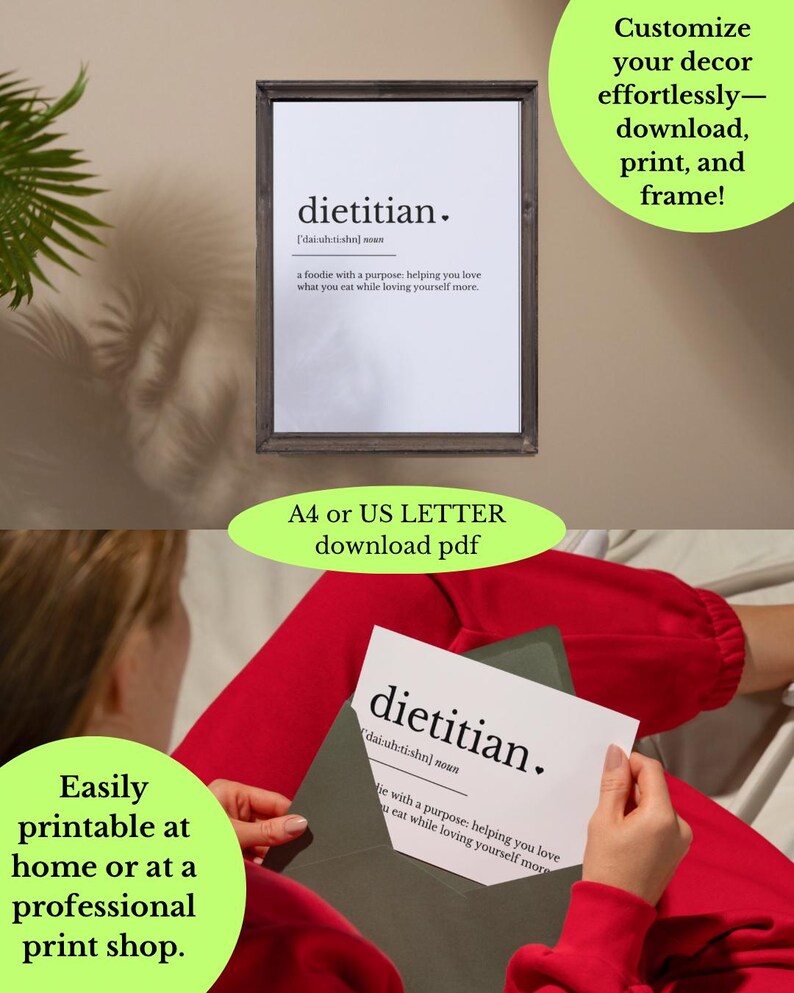 Dietitian Art Print | A4 and US Letter Sizes | Printable Wall Art Gift ...