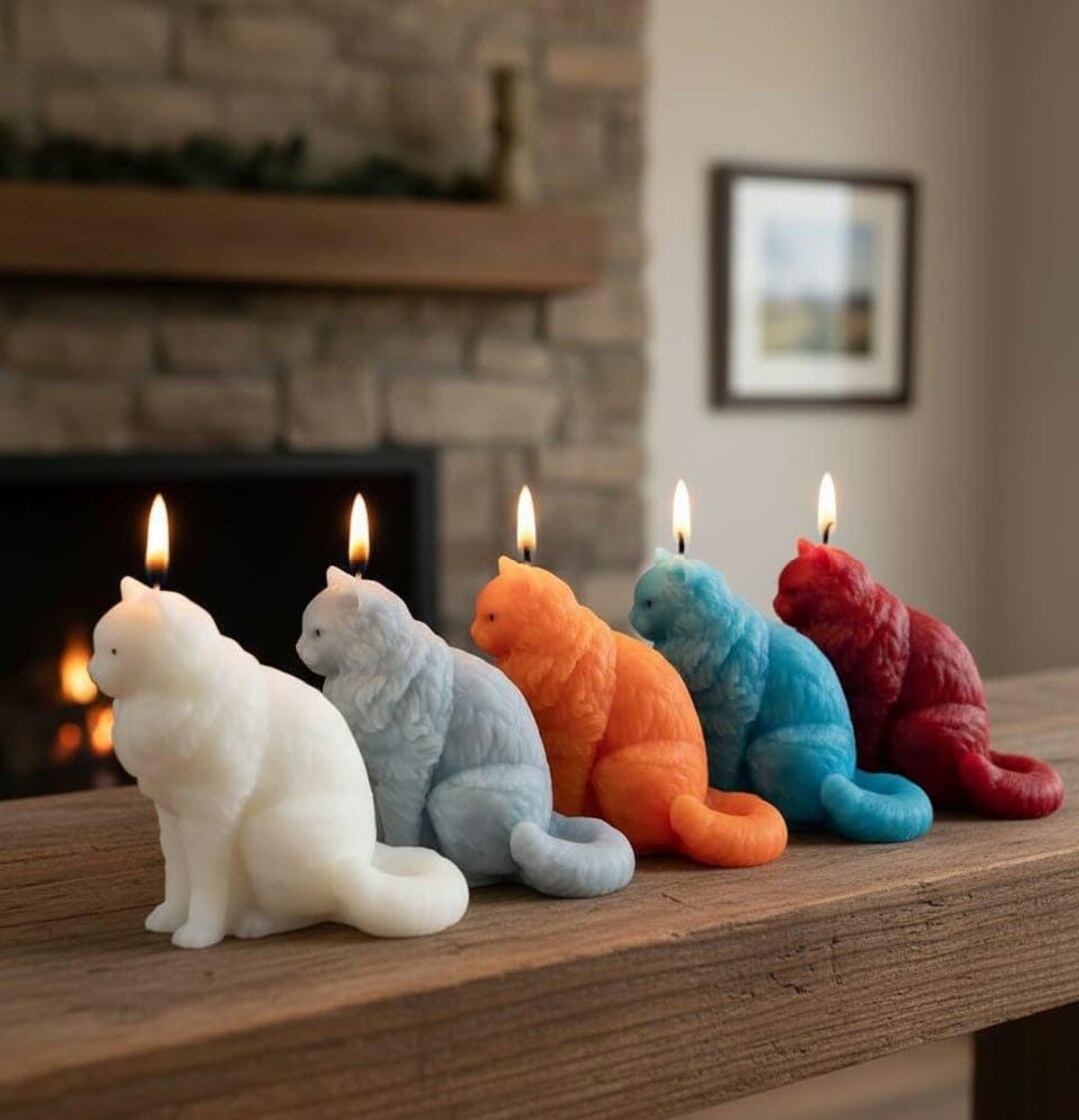 Scented Persian Cat Handmade Candle: Animal Candle for Home and Nursery ...