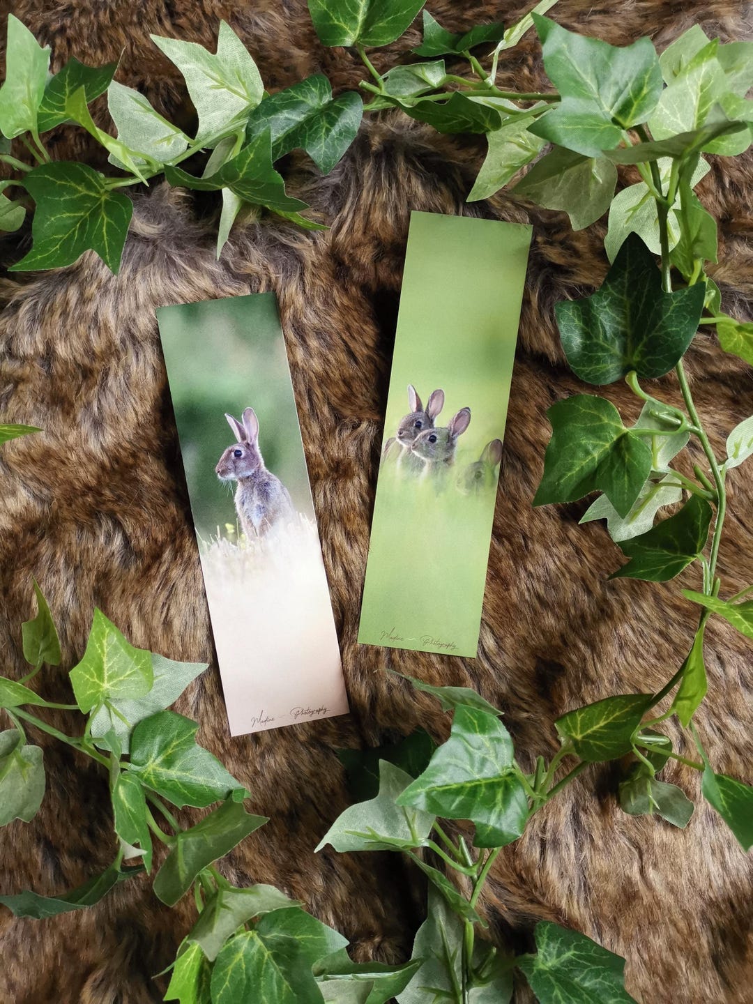 Illustrated Rabbit Bookmark - Front and Back - Etsy