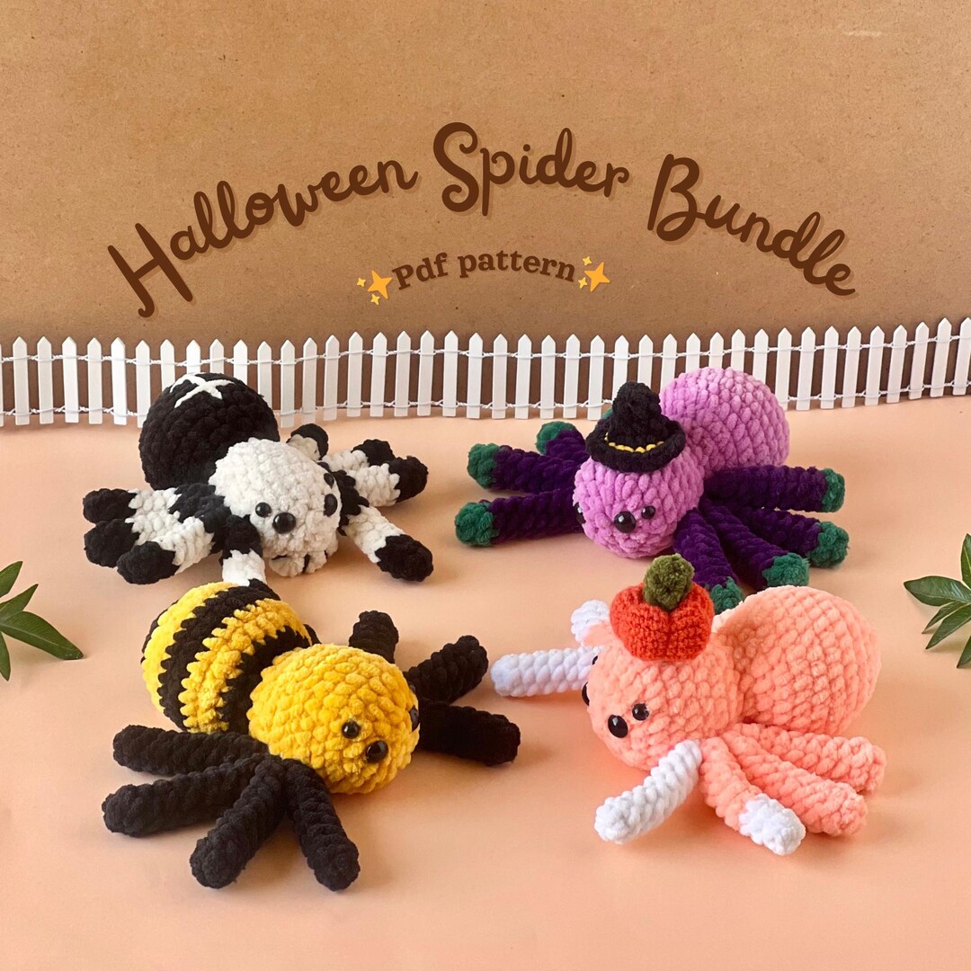 Halloween Spider Bundle Amigurumi Pattern - Easy Crochet Spider Pattern ...