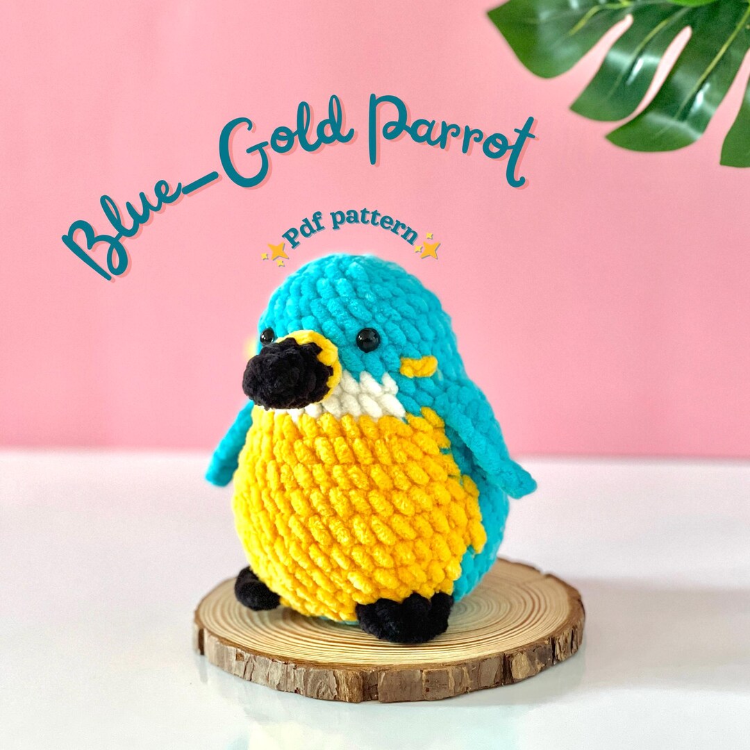 Macaw Parrot Crochet | Parrot Crochet Pattern | Bird Amigurumi | Blue Cold Parrot Crochet Animal ...