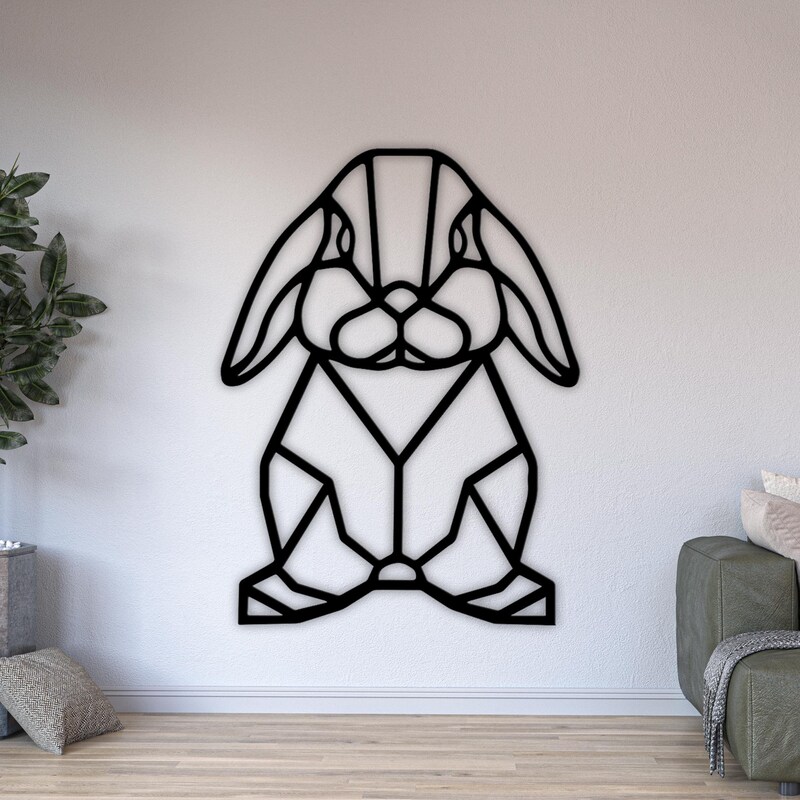 Geometric Rabbit - Etsy