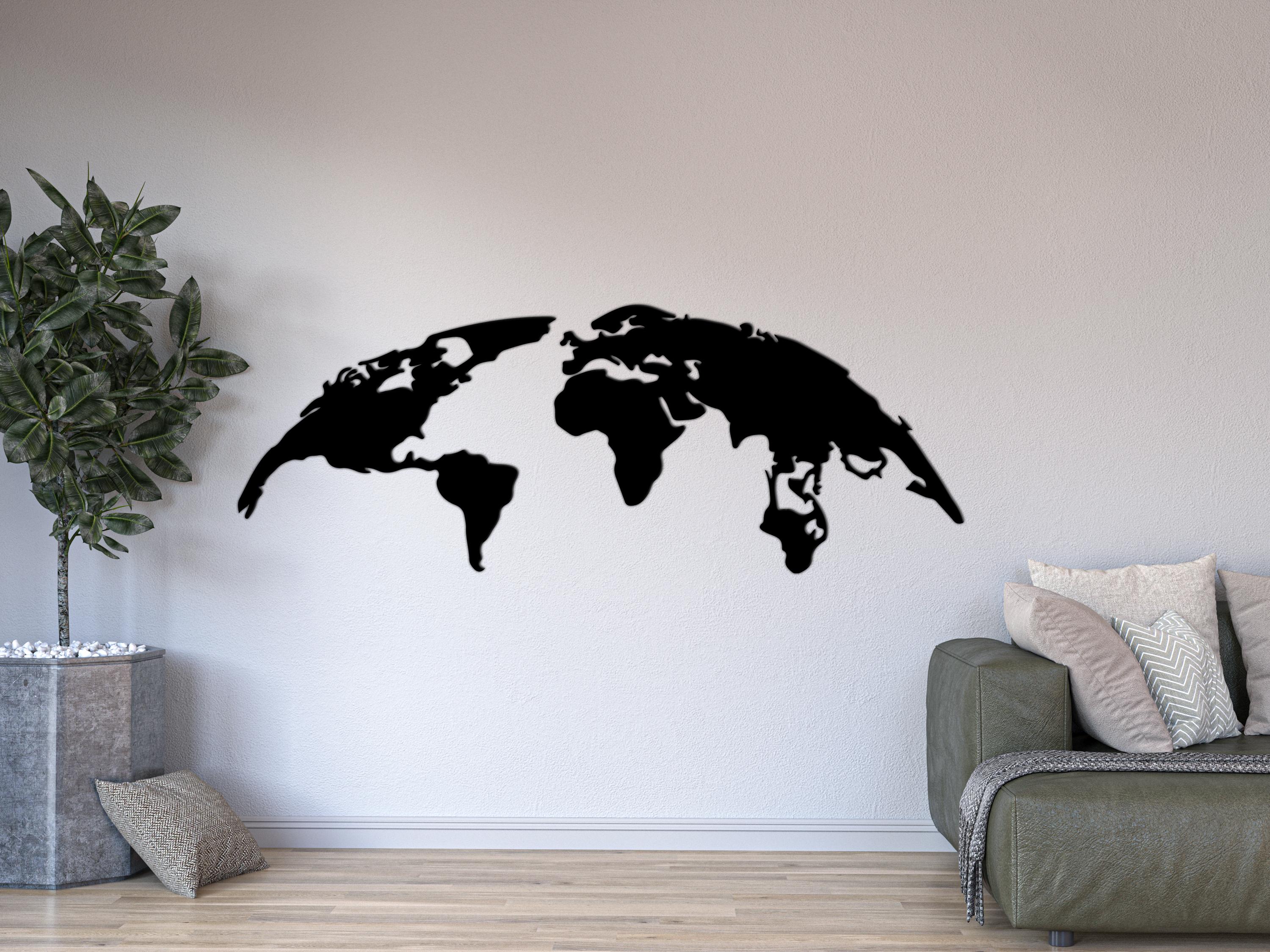 World Map Svg, World Map Laser Cut, World Map Dxf, World Map Metal Wall ...