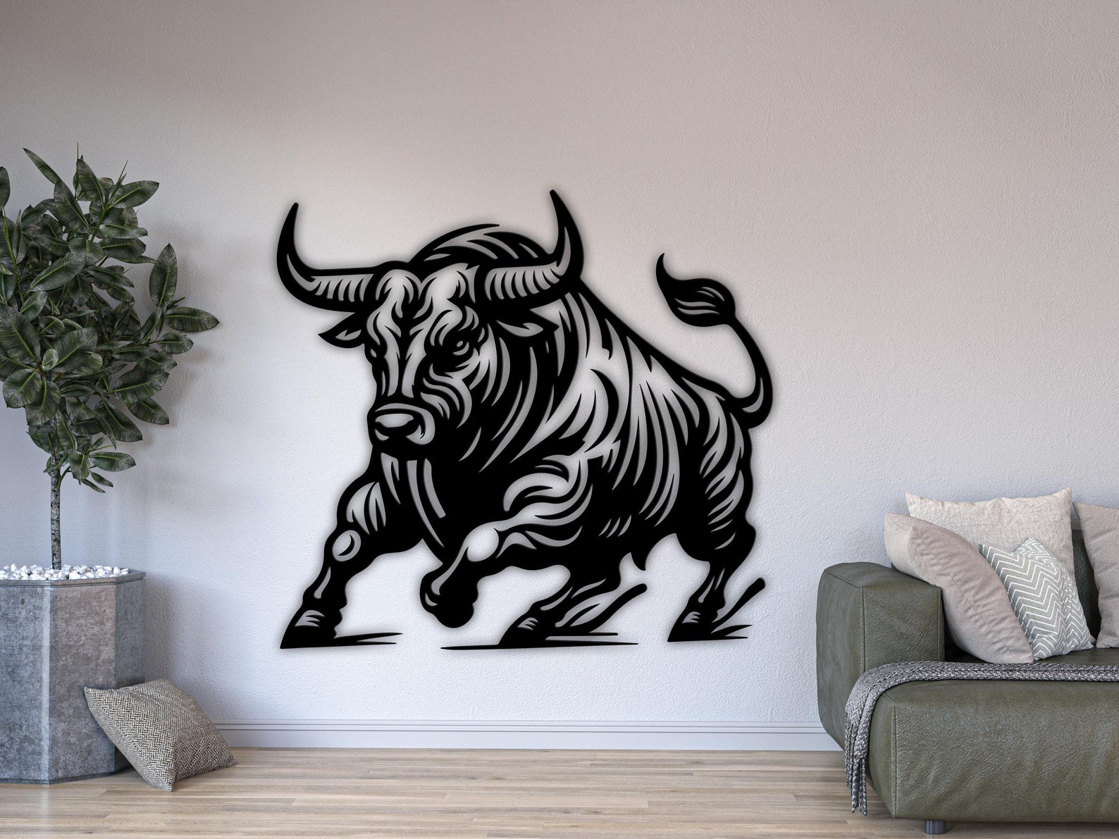 Bull Svg, Bull Laser Cut, Bull Dxf, Bull Metal Wall Art, Bull Svg, Bull ...