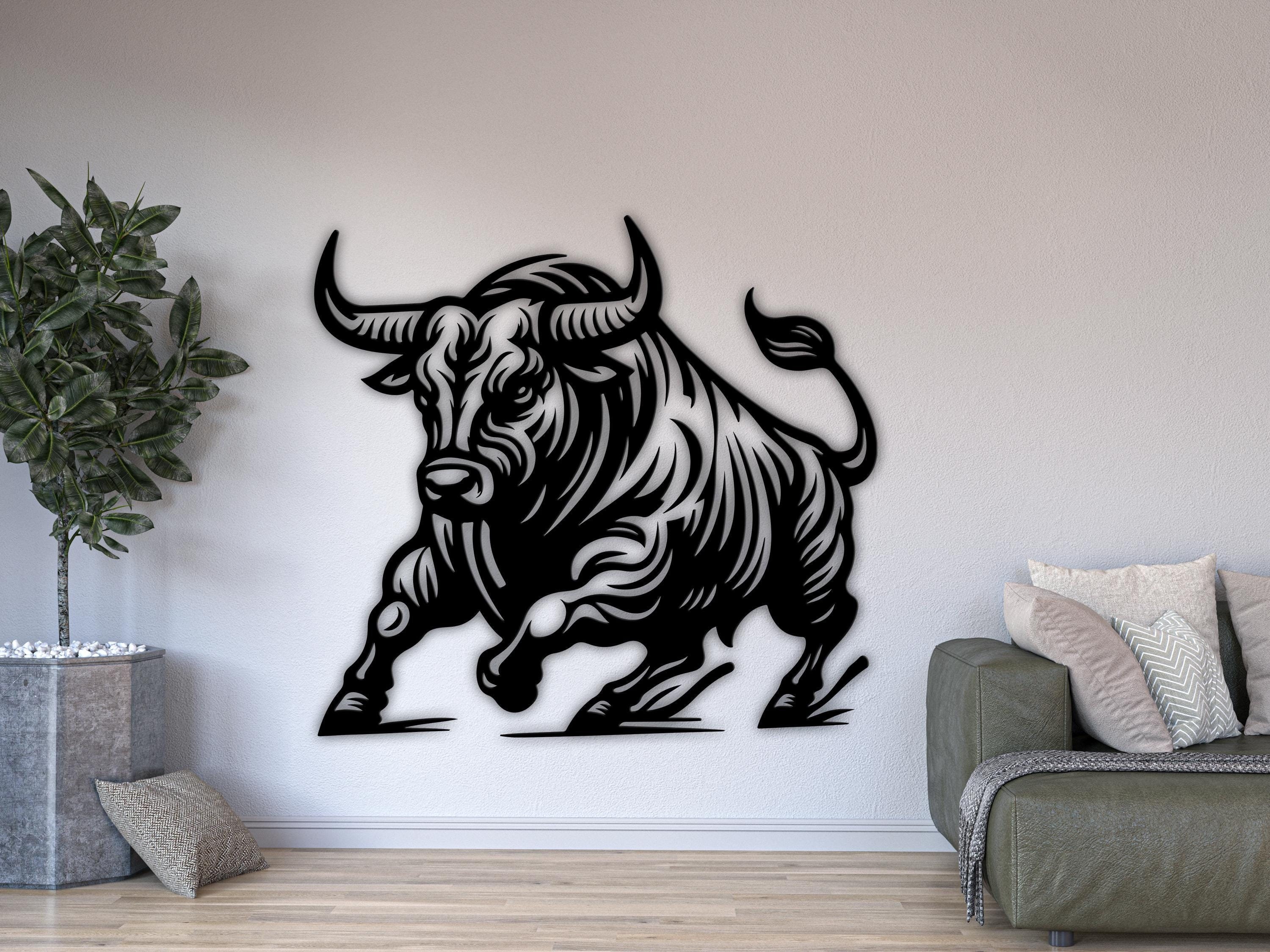 Bull Svg, Bull Laser Cut, Bull Dxf, Bull Metal Wall Art, Bull Svg, Bull ...
