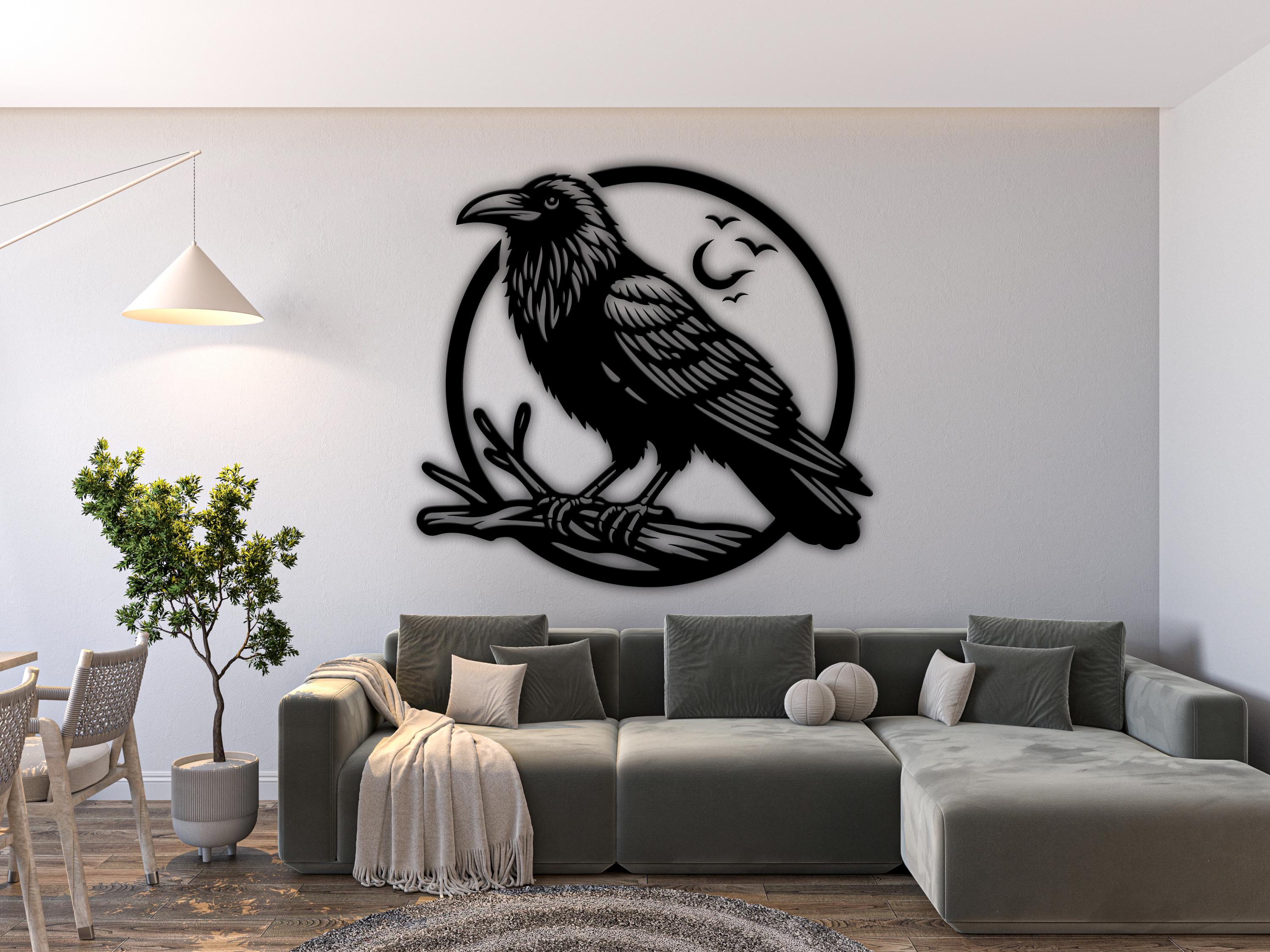 Raven Svg, Raven Metal Wall Art, Raven Dxf, Raven Laser Cut, Raven ...