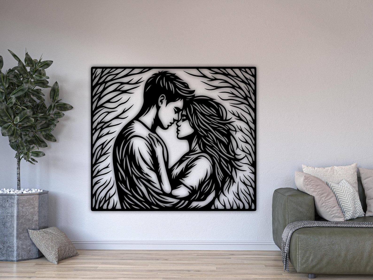 Tree Couple Svg, Tree Couple Laser Cut, Tree Couple Dxf, Tree Couple ...