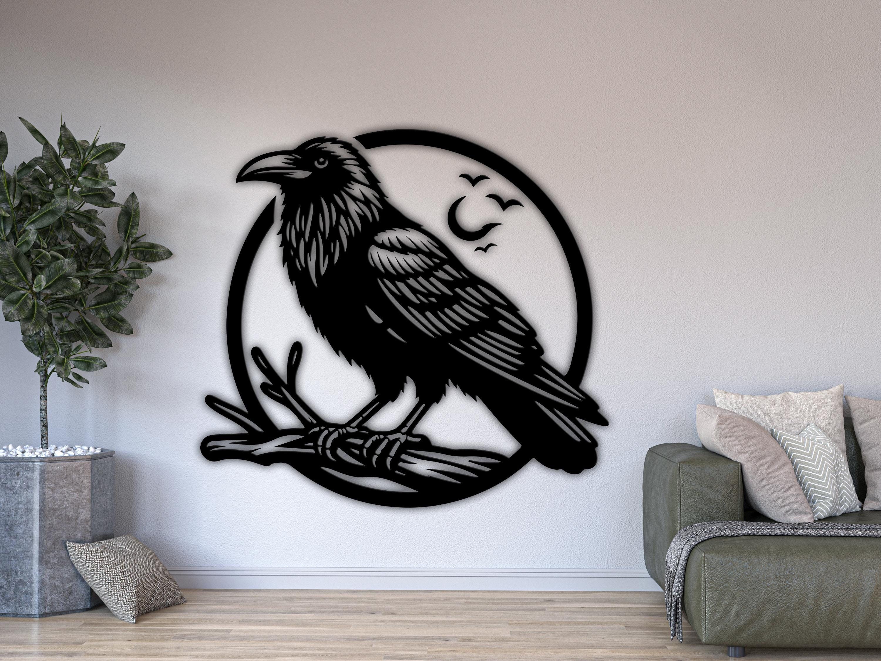 Raven Svg, Raven Metal Wall Art, Raven Dxf, Raven Laser Cut, Raven ...