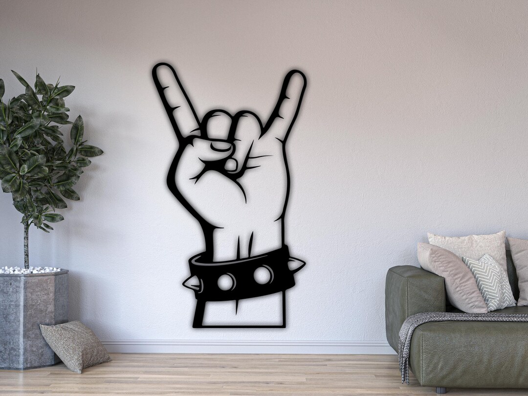 Rockn Roll Svg, Rock Music Laser Cut, Rock Dxf, Rock Metal Wall Art ...